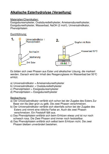 Alkalische Esterhydrolyse (Verseifung)