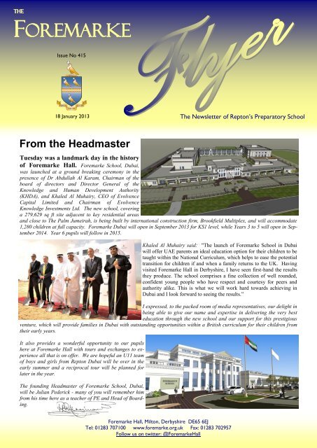 Flyer 415 - 18/01/2013 - Foremarke Hall