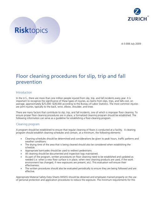 Floor Cleaning Procedures for Slip, Trip, and Fall Prevention