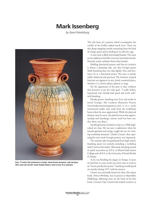 Mark Issenberg, Ceramics Monthly - Lookout Mountain Pottery