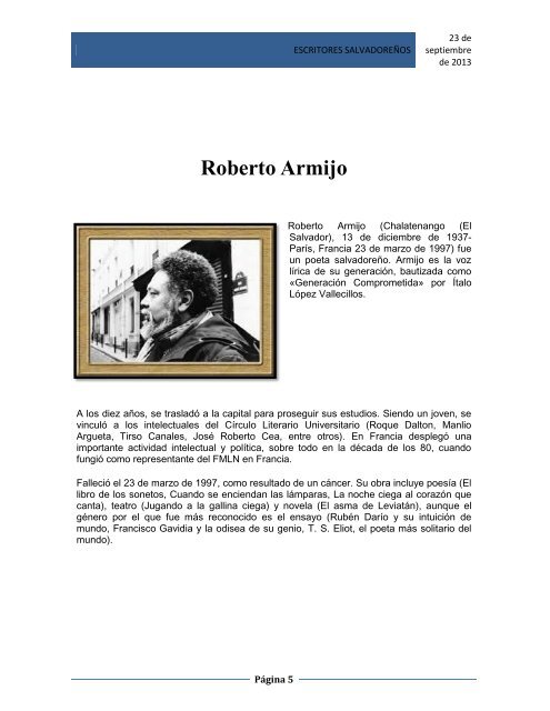 ESCRITORES SALVADOREÑOS