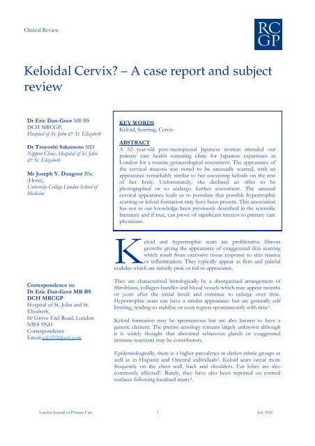 Keloidal Cervix - Dan-Goor - London Journal of Primary Care