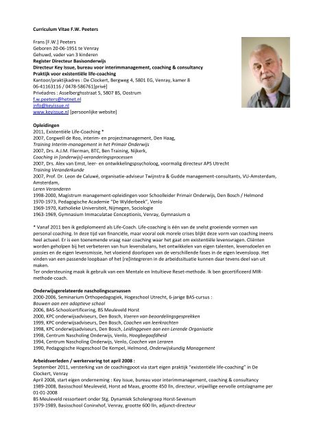 CV Frans Peeters pblsh8 - Key Issue