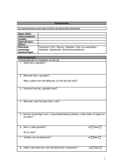 Anamnese - ZorgvoorKennis