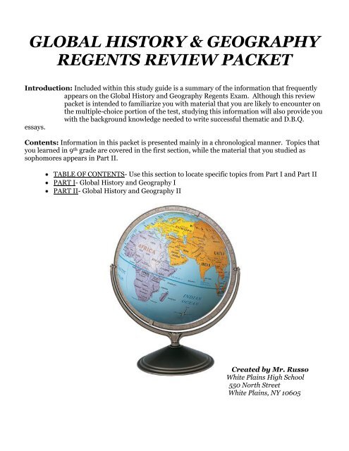 global history & geography regents review packet
