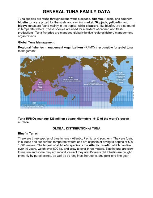 GENERAL TUNA FAMILY DATA