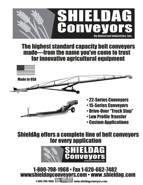 ShieldAg offers a complete line of belt conveyors for ever y ...