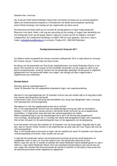 Bijlage 1, Verslag PWS-bewonersavond - Bergpolder en Liskwartier