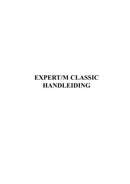 EXPERT/M CLASSIC HANDLEIDING - Kluwer software