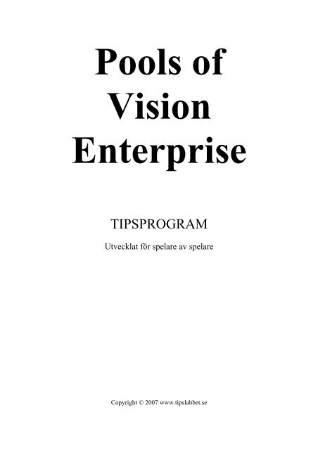 Pools of Vision Enterprise - Pools of Vision ULTIMA