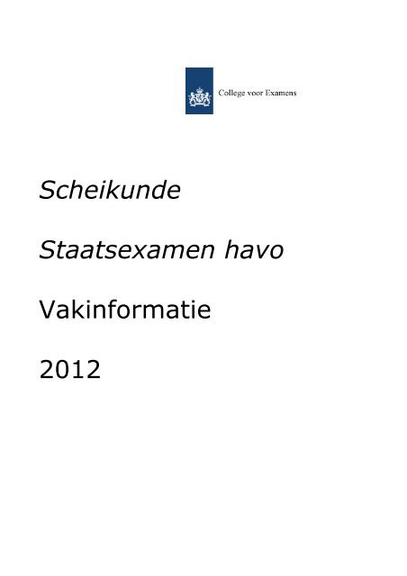 scheikunde 2012 havo