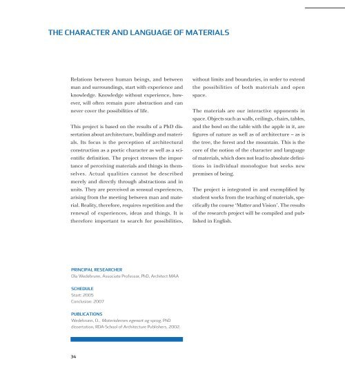 THE CHARACTER AND LANGUAGE OF MATERIALS