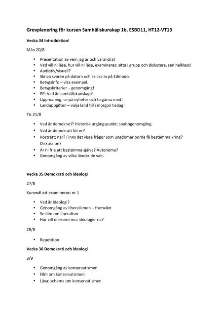 Samhällskunskap 1b, ESBD11, Therese Nilsson - S:t Mikaelsskolan