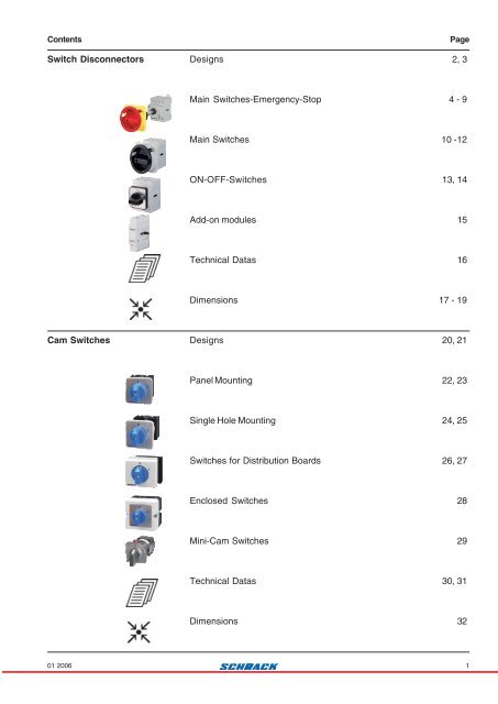 Switch Disconnectors Designs 2, 3 Main Switches-Emergency-Stop ...