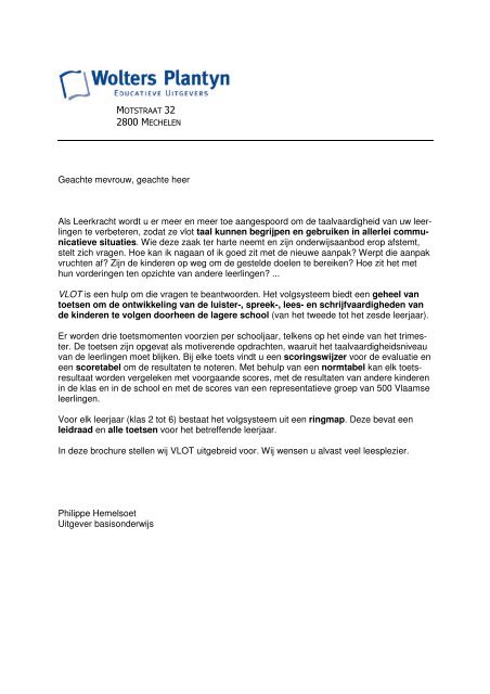 Geachte mevrouw, geachte heer Als Leerkracht wordt u er ... - Plantyn