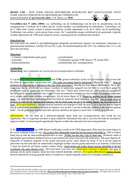 beery vmi – test voor visueel-motorische integratie ... - Apollo Praktijk