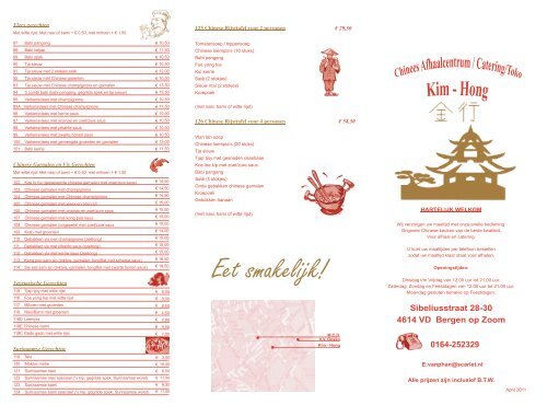 Kim Hong Menukaart April