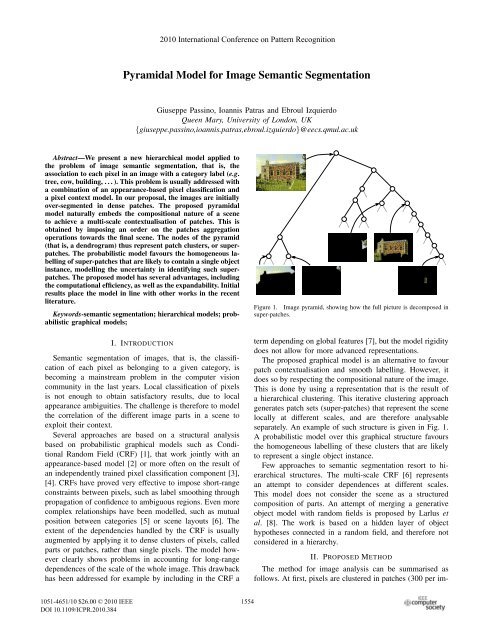 Pyramidal Model for Image Semantic Segmentation - ICPR 2010