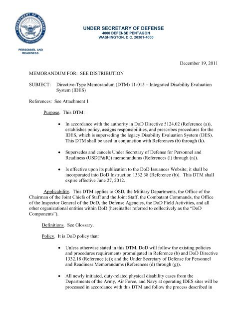 Directive-Type Memorandum DTM-11-015 , December 19, 2011 ...