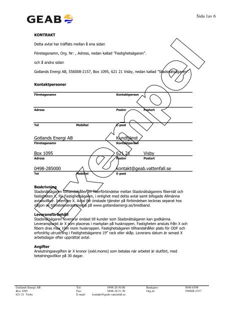 Exempel på avtal för Fastighetsägare - GEAB