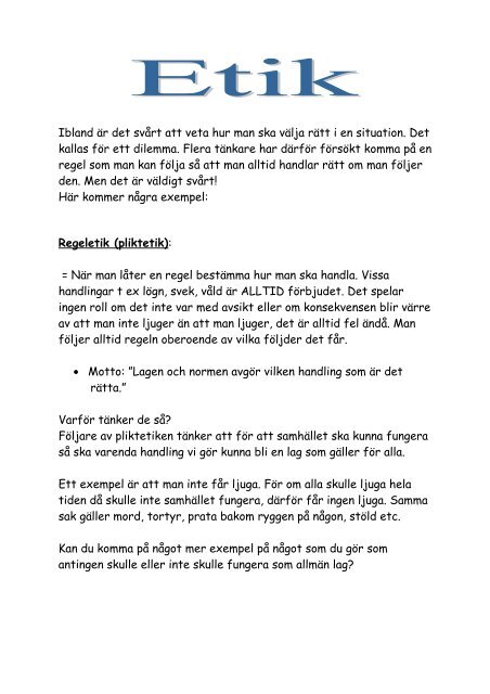 Resultatetik (konsekvense