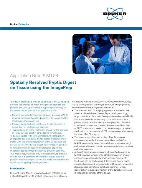 Spatially Resolved Tryptic Digest on Tissue using ... - Bruker Daltonics