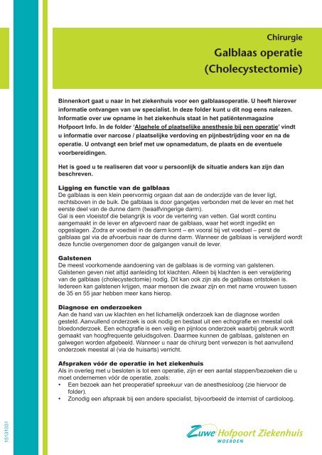 Galblaas Operatie Aan De Galblaas (Laparoscopische Galblaasoperatie)