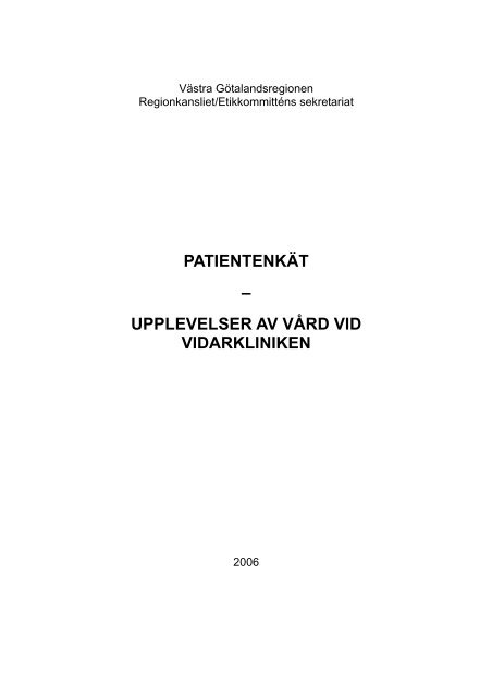 Västra Götalandsregionen - Vidarkliniken