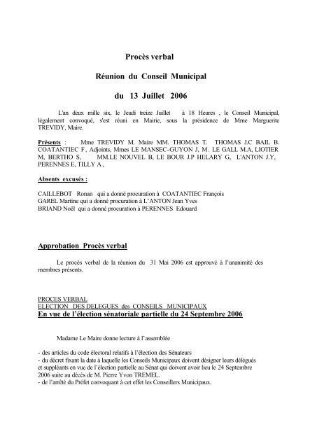 COMMUNE DE HOCHSTETT PROCES VERBAL DE LA REUNION DU CONSEIL MUNICIPAL