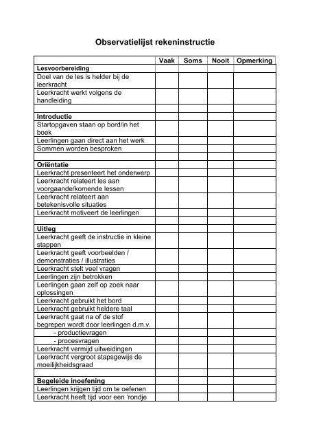 Observatielijst rekeninstructie (pdf)