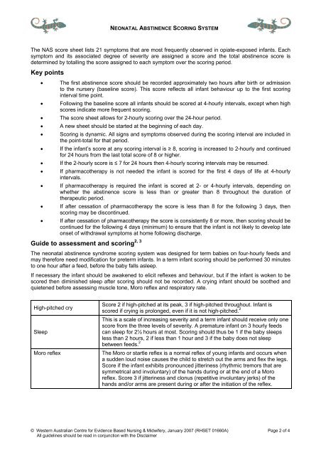 NEONATAL ABSTINENCE SCORI