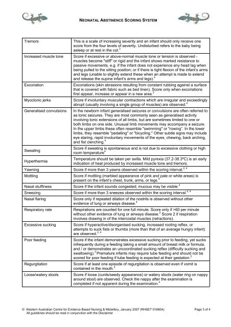 NEONATAL ABSTINENCE SCORI