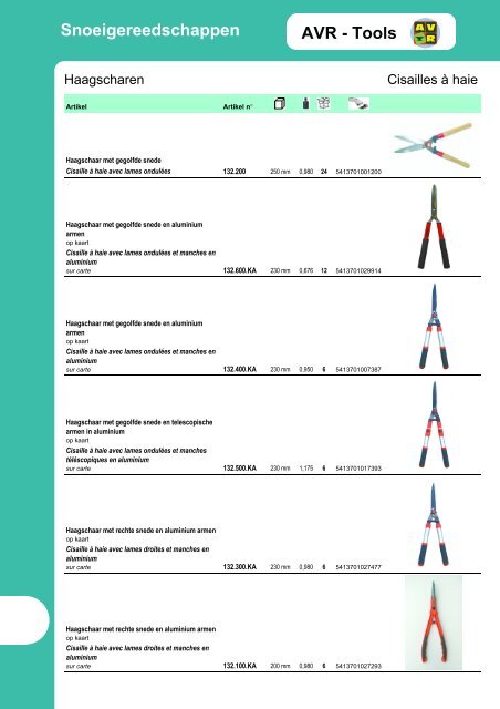 Assortiment haagscharen / snoeischaren ... - AVR-Tools