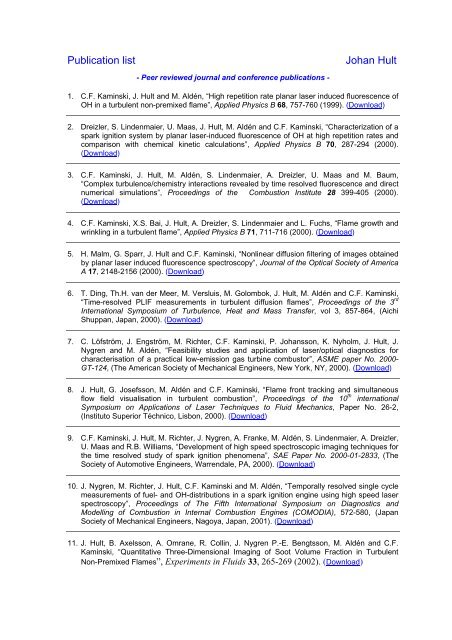 Complete list of publications