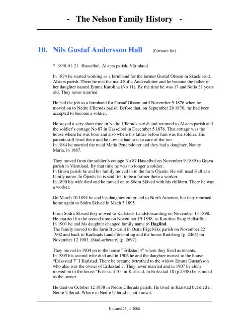 The Nelson Family History