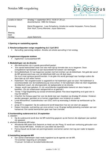 Verslag - OBS de Octopus