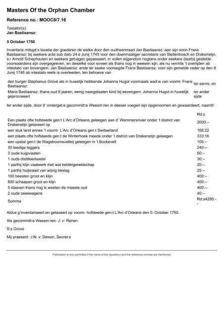 Masters Of the Orphan Chamber - Geni