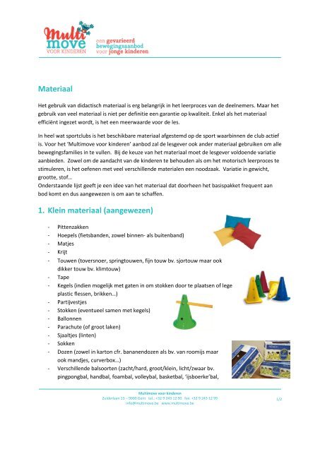 Lijst met aangewezen materiaal - Multimove