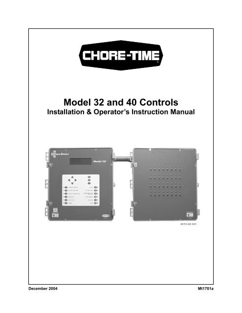 MT1701A CHORE-TRONICS® Model 32 & 40 Controls Install ...