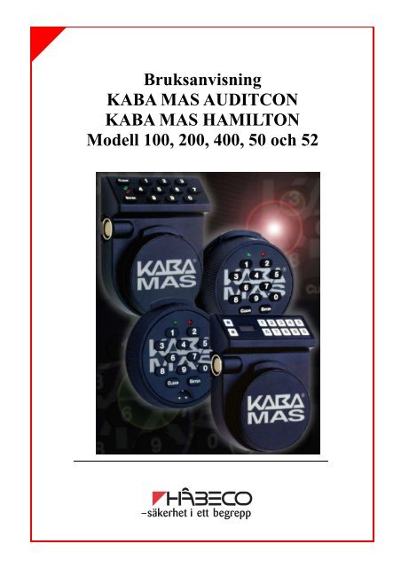 KABA MAS Modell 100, 200, 400, 50 och 52