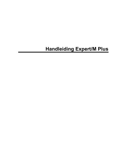 Handleiding Expert/M Plus