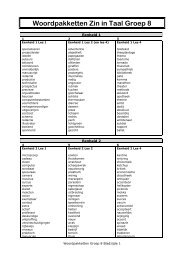 Woordpakketten Taal Actief groep 8 woordpakket 1 doch ... - De Bron