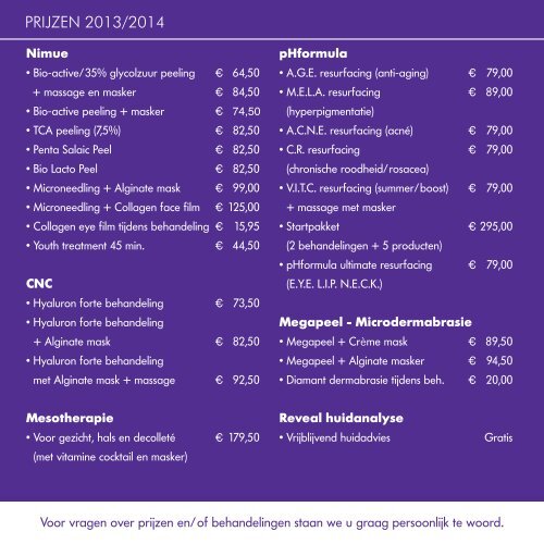 prijslijst - Schoonheidscentrum Annabelle