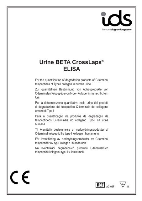 Urine BETA CrossLaps® ELISA - IDS PLC