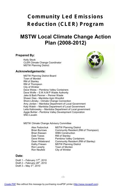 Community Led Emissions Reduction (CLER) Program ... - FCM