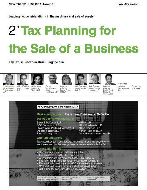 Tax Planning for the Sale of a Business - Federated Press