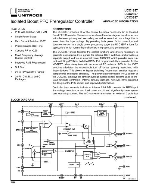 Isolated Boost PFC Preregulator Controller