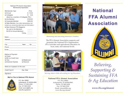 National FFA Alumni Membership Brochure