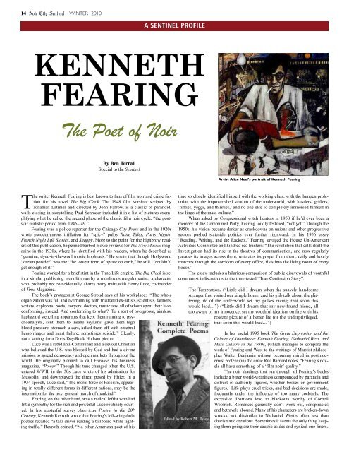 Kenneth Fearing, the Poet of Noir - Film Noir Foundation