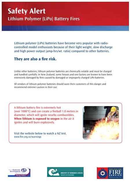 Download the full Safety Alert (PDF) - New Zealand Fire Service